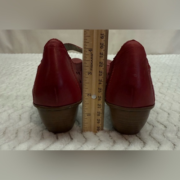 Rieker | Shoes | Rieker Antistress Red Leather Mary Jane Low Heel Snap ...